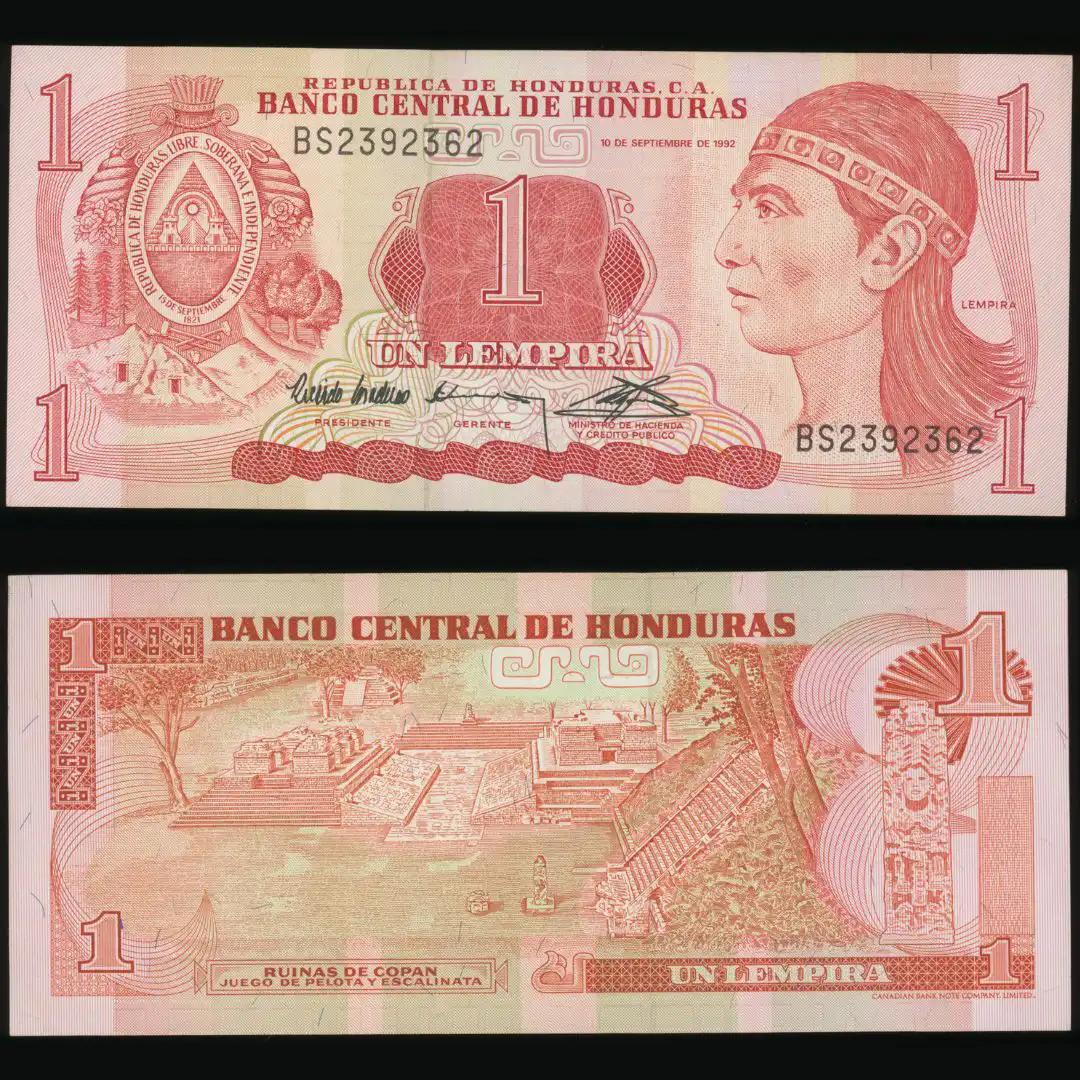 El Billete de 1 Lempira de Honduras (1992) - Numismaticos.com